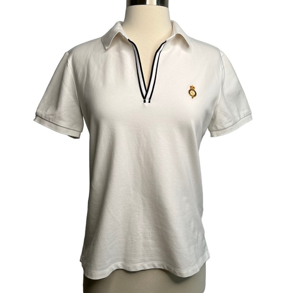 Lauren Ralph Lauren | Tops | Lauren Ralph Lauren Active White Pique ...